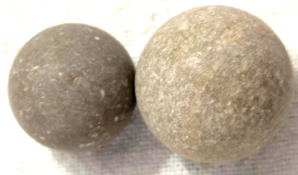 vintage original baked CLAY marbles with impression while baking ...