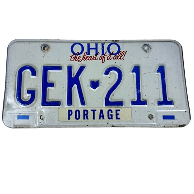Vintage Ohio 1990s Heart Of It All License Plate Portage County Man ...