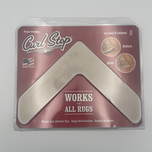 Curl Stop Anti-Curling Rug System (Pack of 4 Corners) Easy Installation ...
