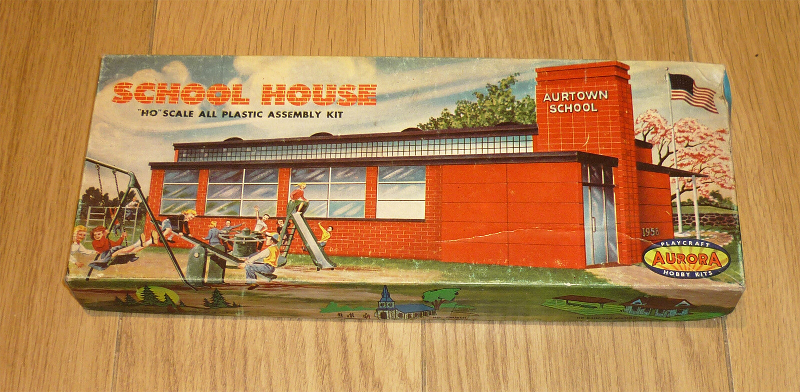 1950s Aurora (Playcraft) HO scale School House - BOX ONLY | eBay