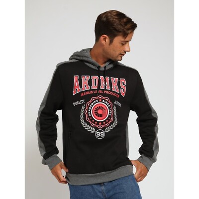 Akademiks Big Logo Colorblock Sweatshirt Hoodie Adult X-Large Black ...