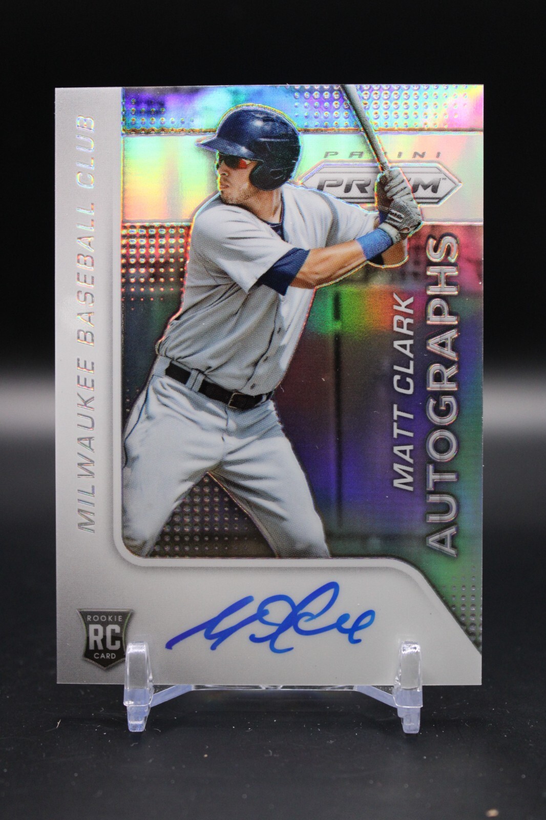Matt Clark, Milwaukee Brewers, 2015 Panini Prizm Rookie Autographs ...