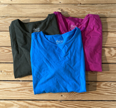 D&Co NWOT Women’s set of 3 Jersey knit tops size L blue green pink sf6 ...