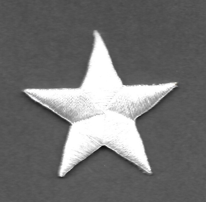 Stars - White ( One Dozen - 12 ) 1 5/8" (4cm) Embroidered Iron On ...
