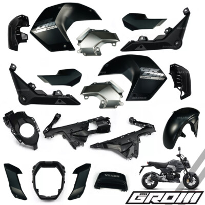 18PC BODY PANELS FRAME BODY BLACK FOR HONDA NEW GROM GROM 125 2022-2024 ...