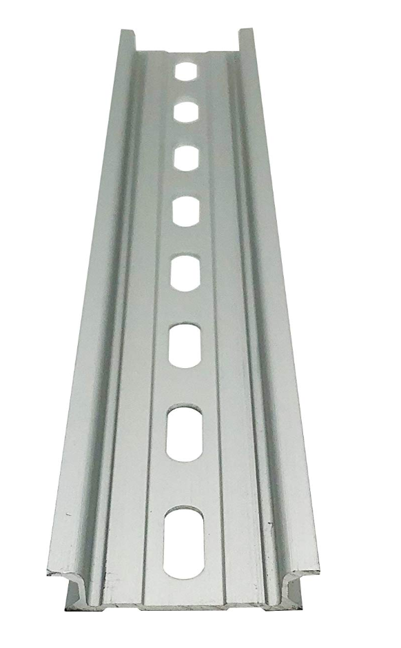 Slotted Aluminum DIN Rail, 35mm x 8”, Silver – 8 Pieces with 16 #10 S.S ...