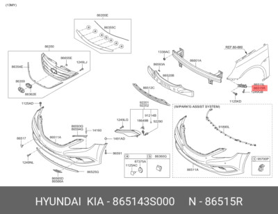 Genuine OE Bracket Bumper 865143S000 For Kia 86514-3S000 | eBay