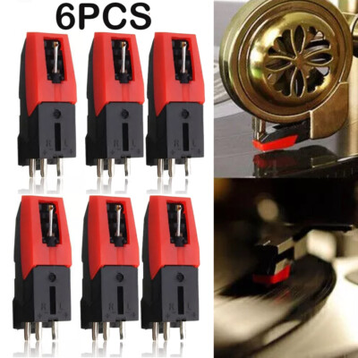 6PCS Vinyl Turntable Cartridge with Needle Stylus for Vintage LP Record ...