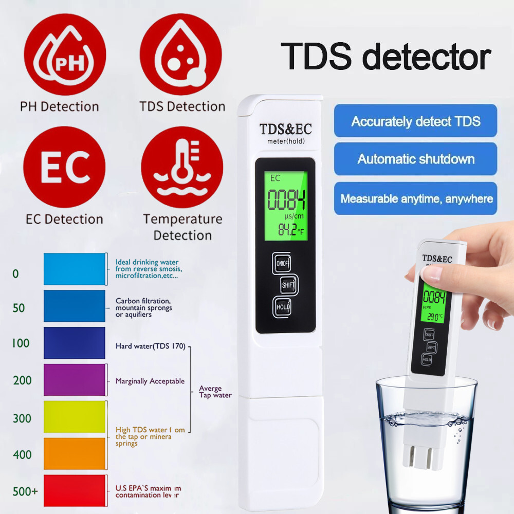 TDS Meter Digital Water Quality Tester Testing Kits for Drinking Water ...