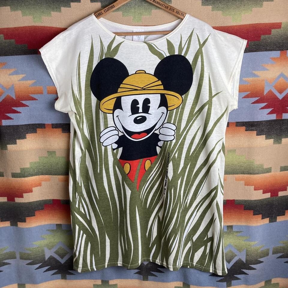 Vintage 90s Disney Minnie Mouse Safari Grass White Al… - Gem