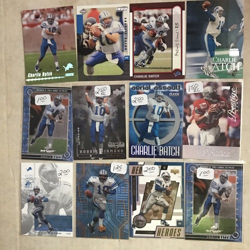 DETROIT LIONS CHARLIE BATCH 12 CARD ROOKIE INSERT NFL FOOTBALL LOT ...