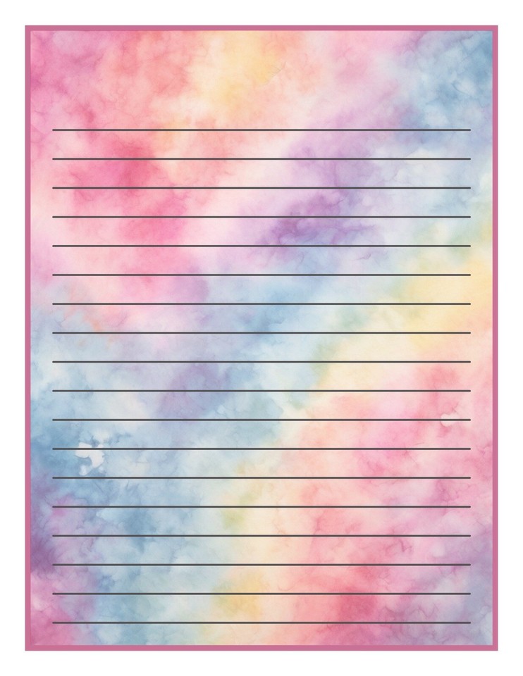 25 Sheets Letter Writing Paper Tie Dyed Color Stationery - Nostalgia ...
