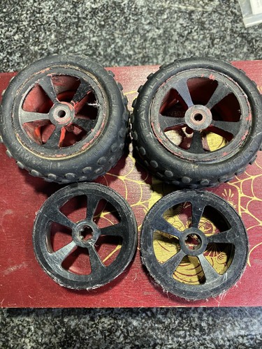 (4) Vintage RC Team Losi 5 Spoke Front Wheels Red JRX2 JRX Pro Buggy ...