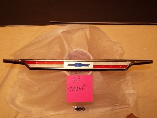 1963 63 Chevy Chevrolet Impala, SS, Belair Biscayne Chrome Trunk Emblem ...