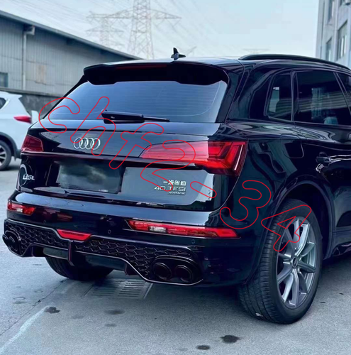 For Audi Q5 SQ5 SUV LED Gloss Black Rear Bumper Diffuser Lip Spoiler ...