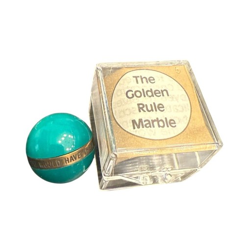 Samsonite Golden Rule Green Marble Brass Ring Do Unto Others w/ Case ...
