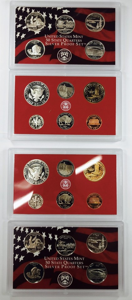 2005 SILVER PROOF SET LOT! 2 TOTAL SETS! WONDERFUL! INCREDIBLE! WOW! NR ...