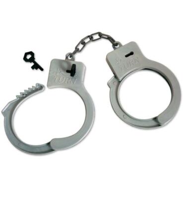 Kinder Handschellen mit Schlüssel Polizei Kunststoff Karneval Fasching ...