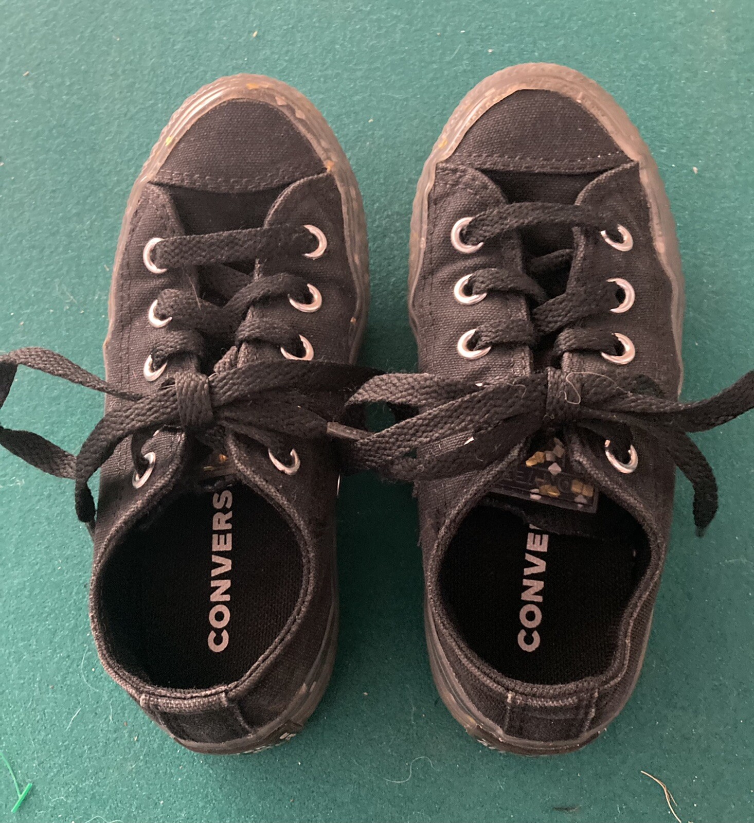 Converse All Star Kids Shoes Size Junior 11 Black w/ Colorful Sides ...