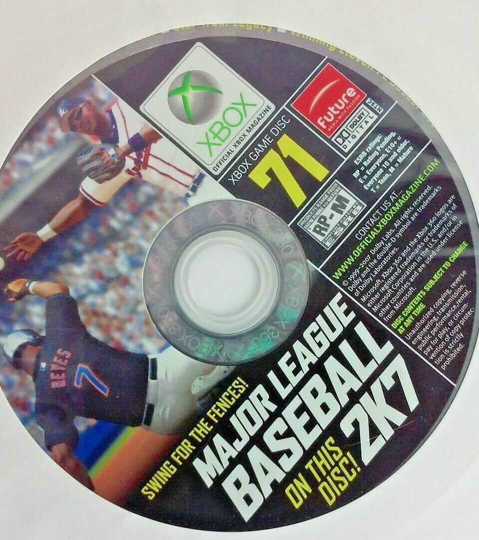 Xbox 360 Demo Disc #71 Major League Baseball 2K7 Star Trek Legacy Games ...