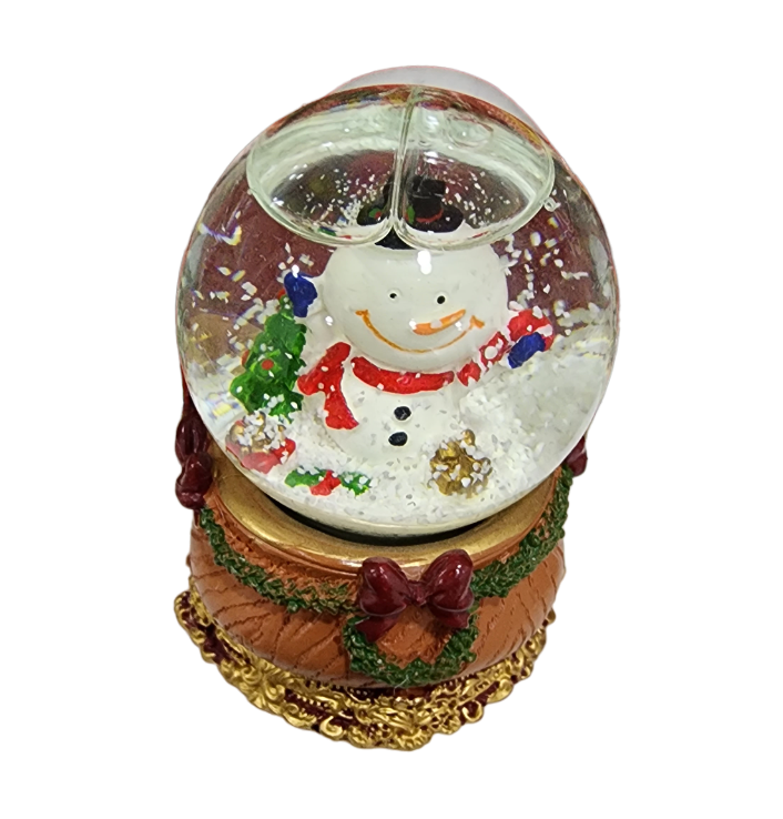 Christmas Santa Snowmen Globe Reindeer Crystal Glass Snow Ball ...
