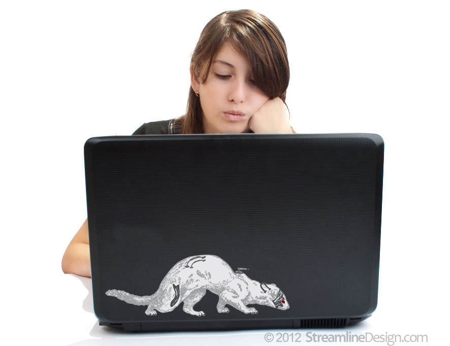 Cyborg Weasel Laptop or Automotive Art sticker decal computer fantasy ...