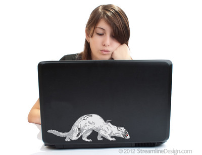 Cyborg Weasel Laptop or Automotive Art sticker decal computer fantasy ...