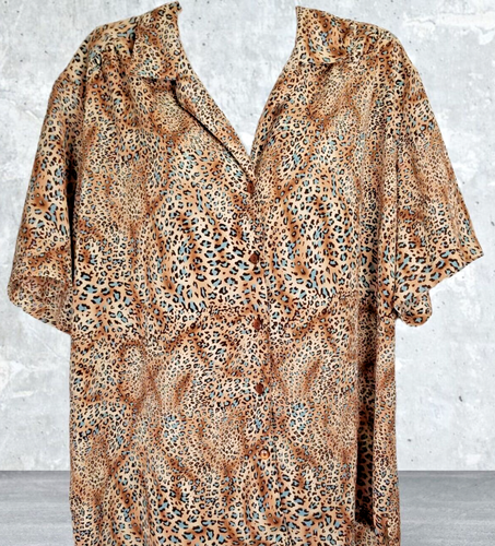 Women's Animal Print Blouse DonnKenny Vintage Lightweight BOHO Plus ...