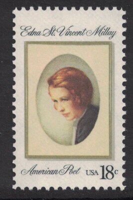 Scott 1926- Edna St. Vincent Millay, Poet- 18c 1981- MNH- unused mint ...
