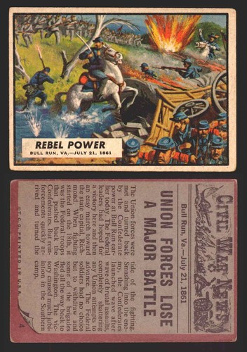 1962 Civil War News Topps TCG Trading Card You Pick Single Cards #1 ...