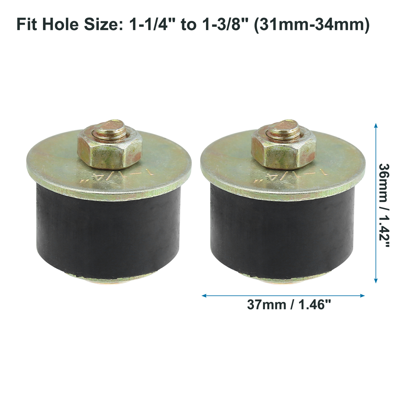 4pcs Car Freeze Plug Rubber Expansion Plug Fit 1-1/4" to 1-3/8" 31mm to ...