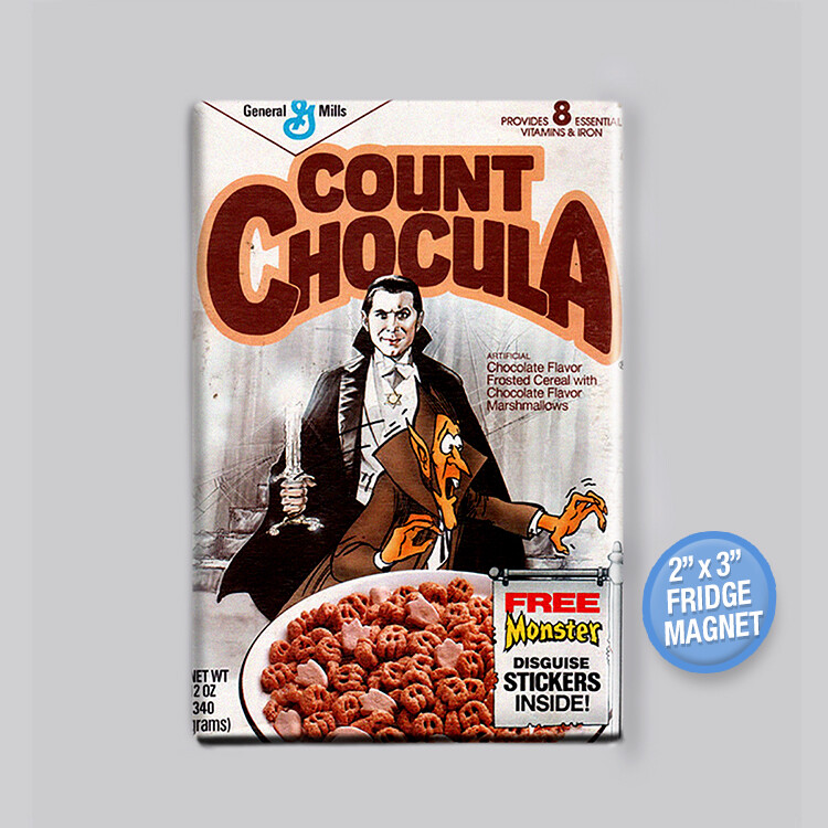COUNT CHOCULA & DRACULA CEREAL - 2" x 3" FRIDGE MAGNET (vintage box ...