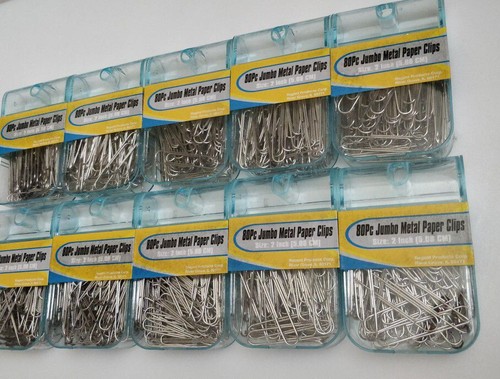 800 Quantity Bulk set: 2" JUMBO Silver Metal Paper Clips office ...