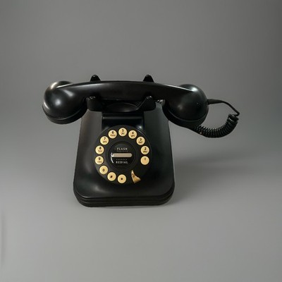 Grand Phone FLASH REDIAL Vintage BLACK Push Button Landline Telephone ...