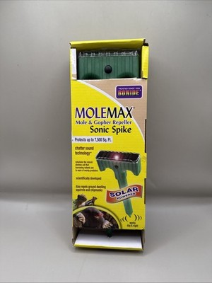 Molemax Sonic Spike Repeller, Solar Powered Mole and Gopher Bonide NEW ...