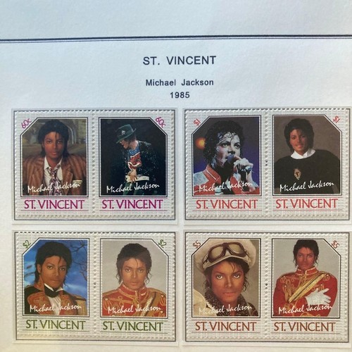 World Star Stamps St. Vincent 1985 Michael Jackson Unused Pair 4 Pieces ...