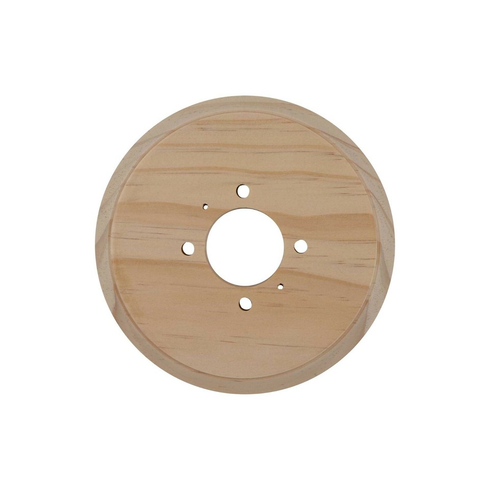 Round Wood Pine Plinth 112 & 134mm Dia. Rose Surface Pattress Ceiling ...