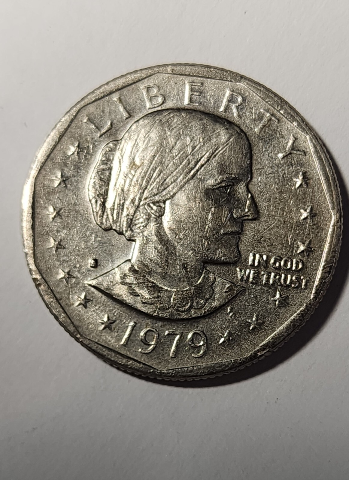 1979-S Mint Mark Over D MINT MARK Susan B. Anthony Dollar And Scars On ...