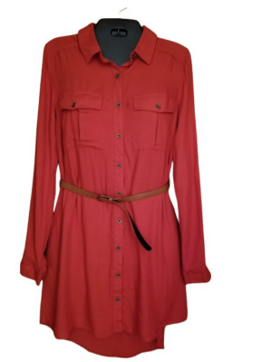 Nwt New Look rust, shirt dress sz M | eBay