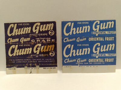 Vtg 1930's Two Different American Chewing Gum Wrappers General Chum Gum ...