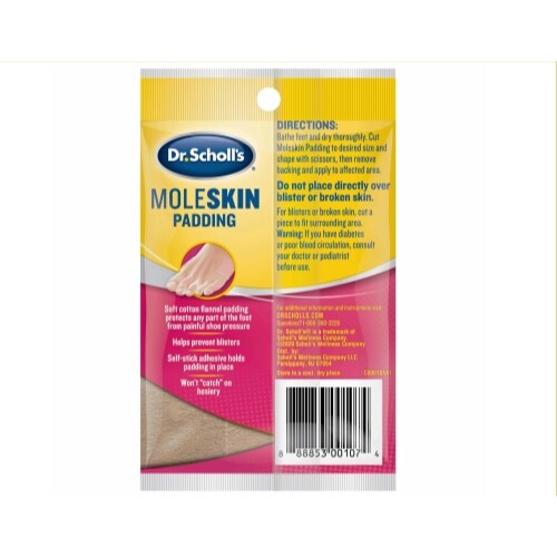 5 Pack Dr. Scholls Moleskin Plus 4 5/8 Inch X 3 3/8 Inch Padding 3 Each ...