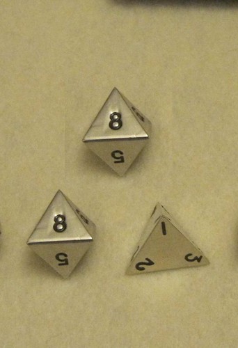 Metal Dice Set: Lot of 2x d8 and 1x d4 (Silver Color) | eBay
