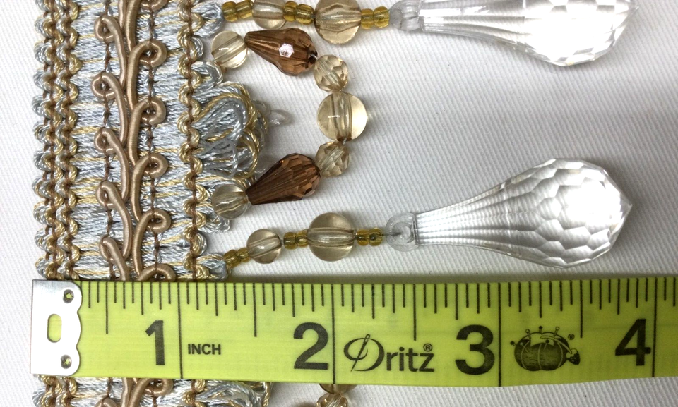 (Sold by The Yard) 4” Tear Drop Beaded Trim Fringe Gimp Top | eBay