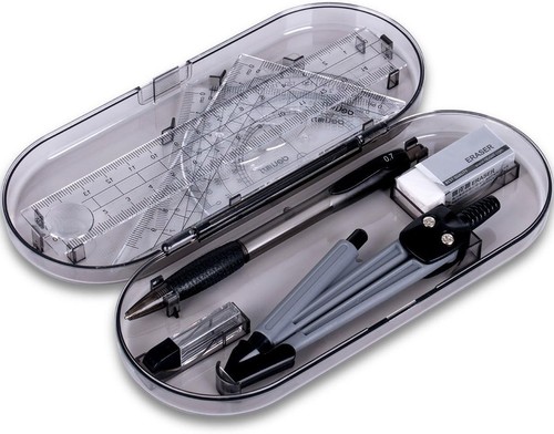 Math Geometry Kit Set 8 Pieces Student Supplies with Shatterproof ...