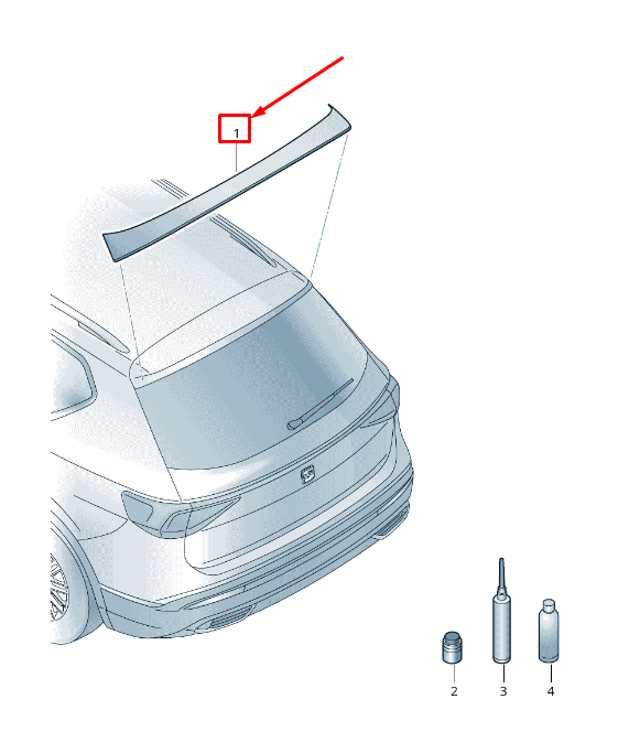 VW TIGUAN AD Rear Lid Spoiler 5NA827933 GRU 5NA827933GRU NEW GENUINE | eBay