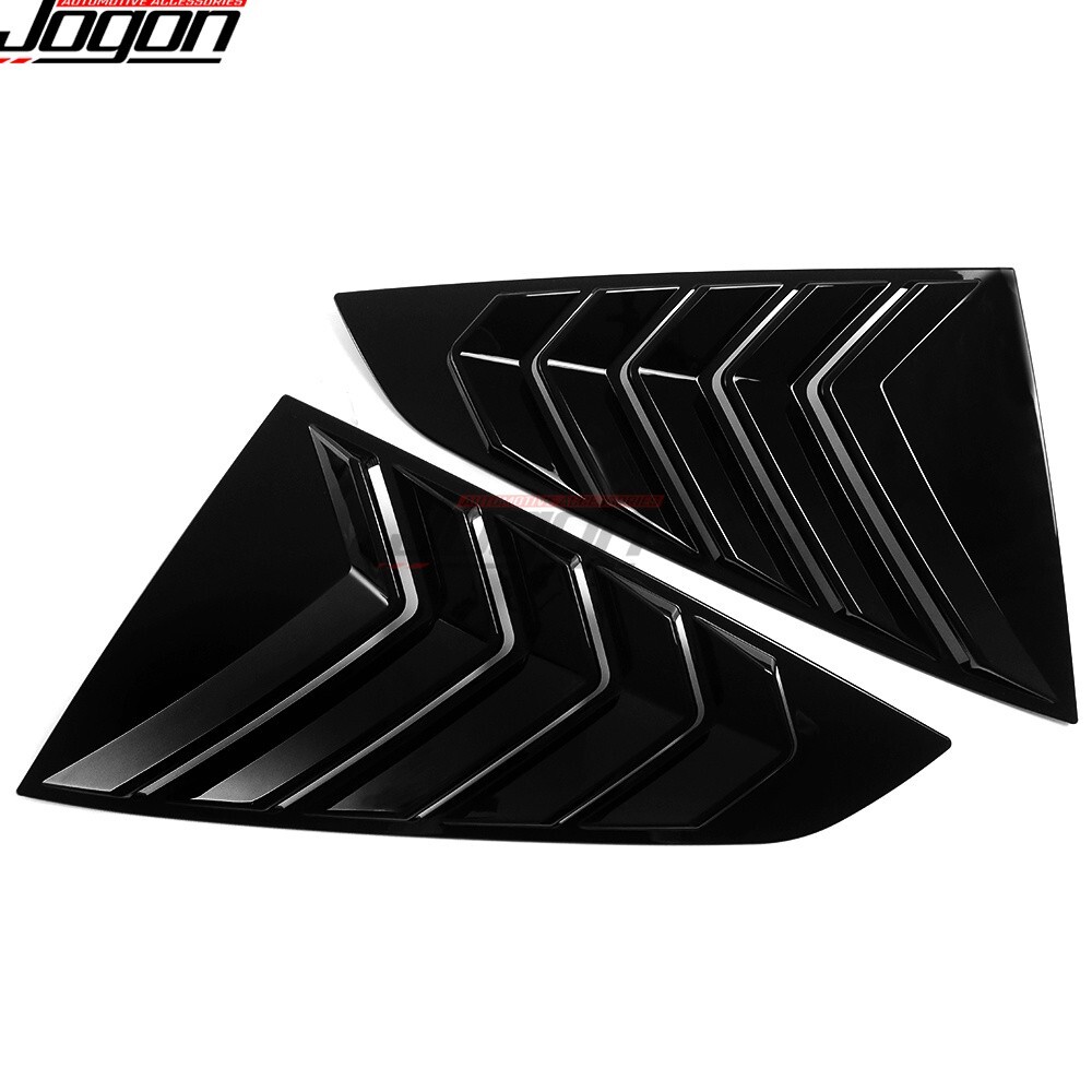 Pair For Ford Mustang S650 GT 2024-2025 ABS Black Rear Window Louver ...