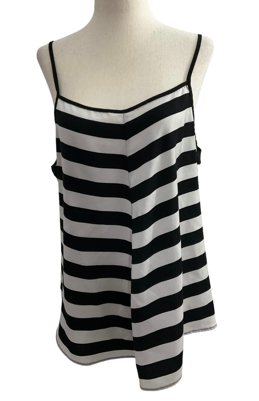 Eric & Lani Women Size XL Black White Stripe Spaghetti Strap Top (17 ...