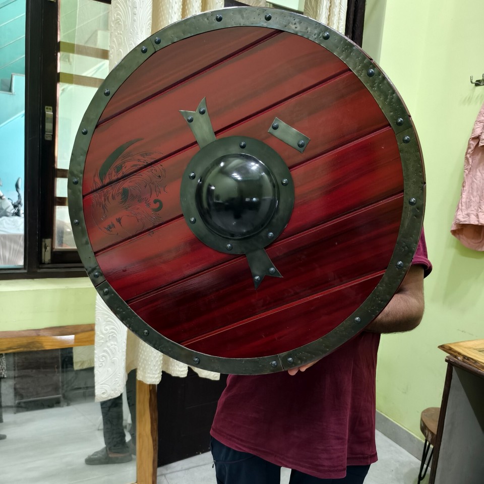 Medieval Shield Viking Shield 24" Wooden Shield Heavy Metal Norse ...