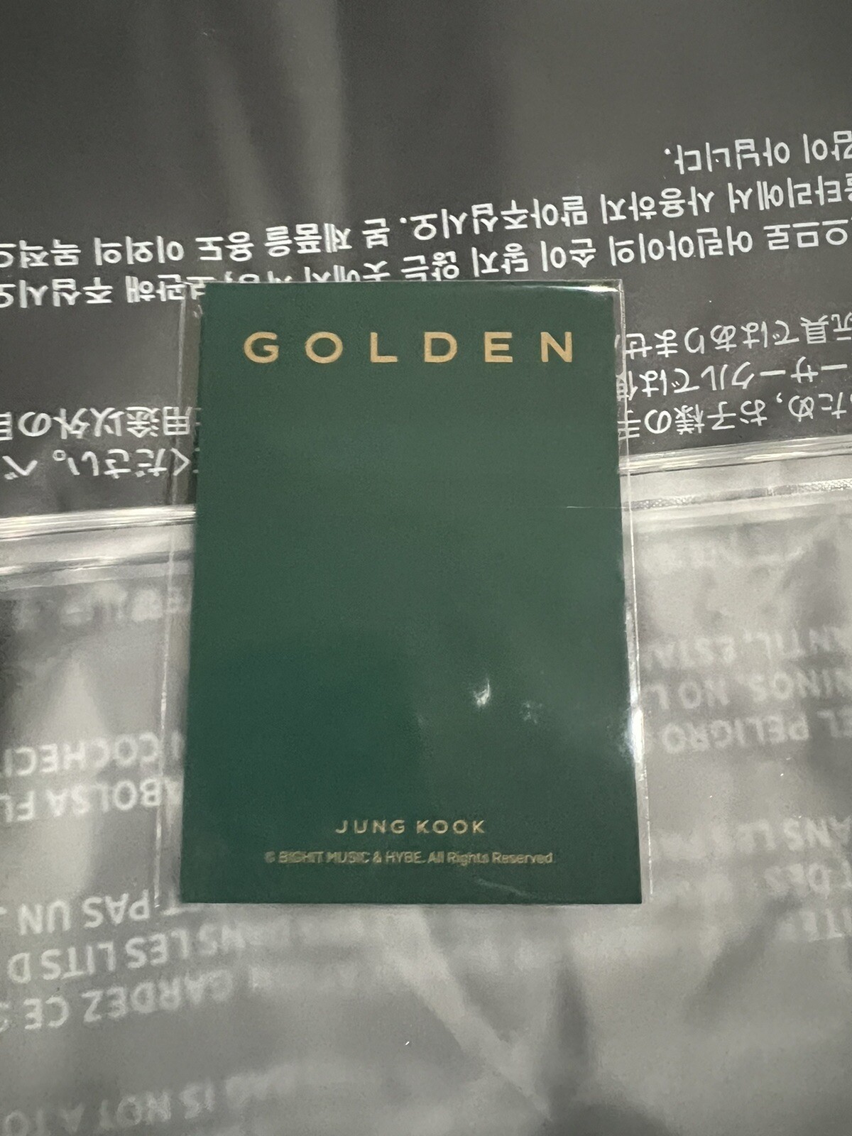 New In Hand BTS Jungkook JK GOLDEN Official Shoulder Bag Photo Card. Pc ...