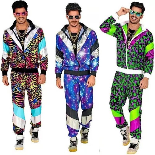 80s 90s Outfit Men Women Galaxy Tracksuit Jacket and Trousers Set Disco ...
